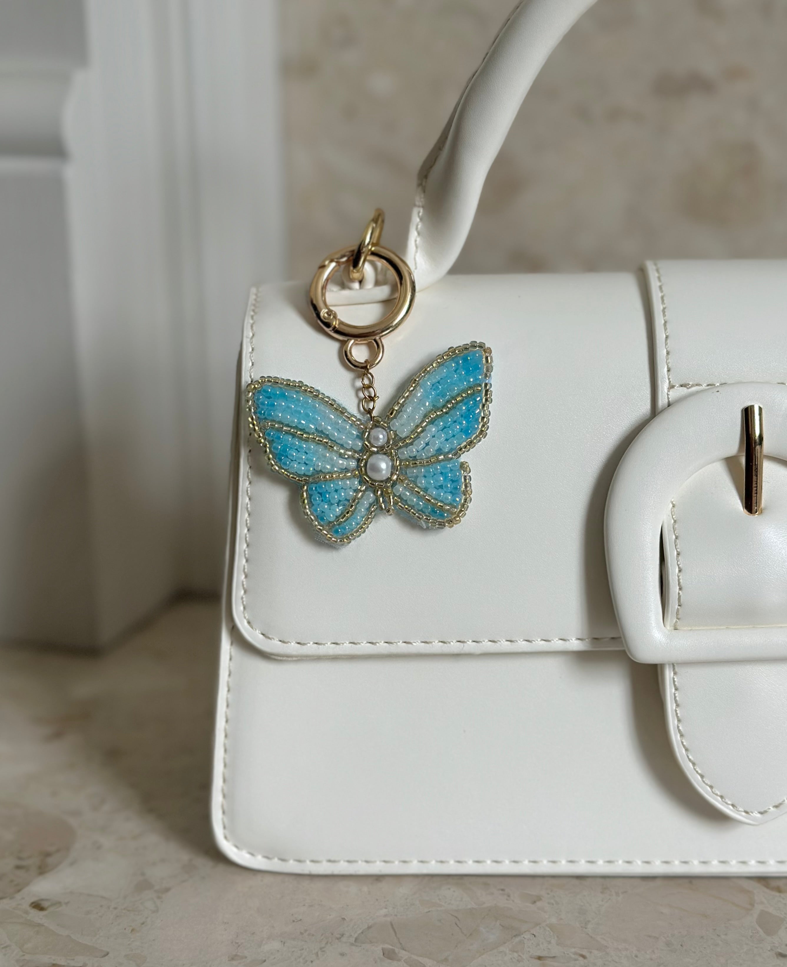 Blue Butterfly Bag Charm – The Bead Box